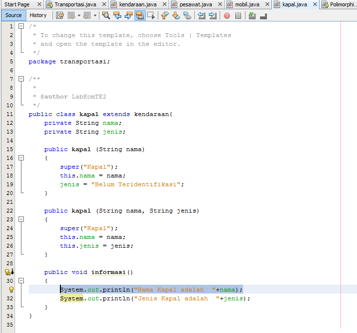 Laporan Kuliah "Asrini": Laporan PBO 11