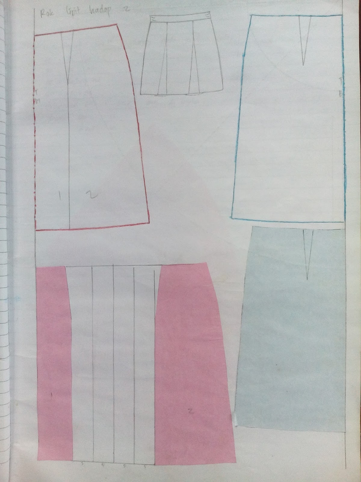 IND'I HOMME: MEMBUAT PECAH ROK LIPIT HADAP 2 SMP