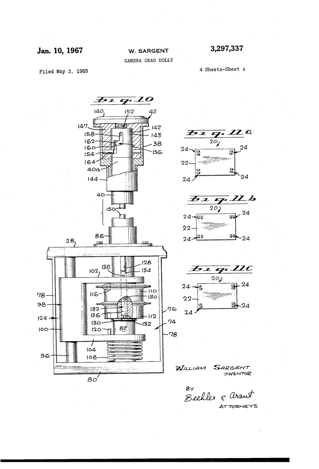Colortran Mini-Crab Dolly The SarKell Society: Patent Number 3,297,337 ...