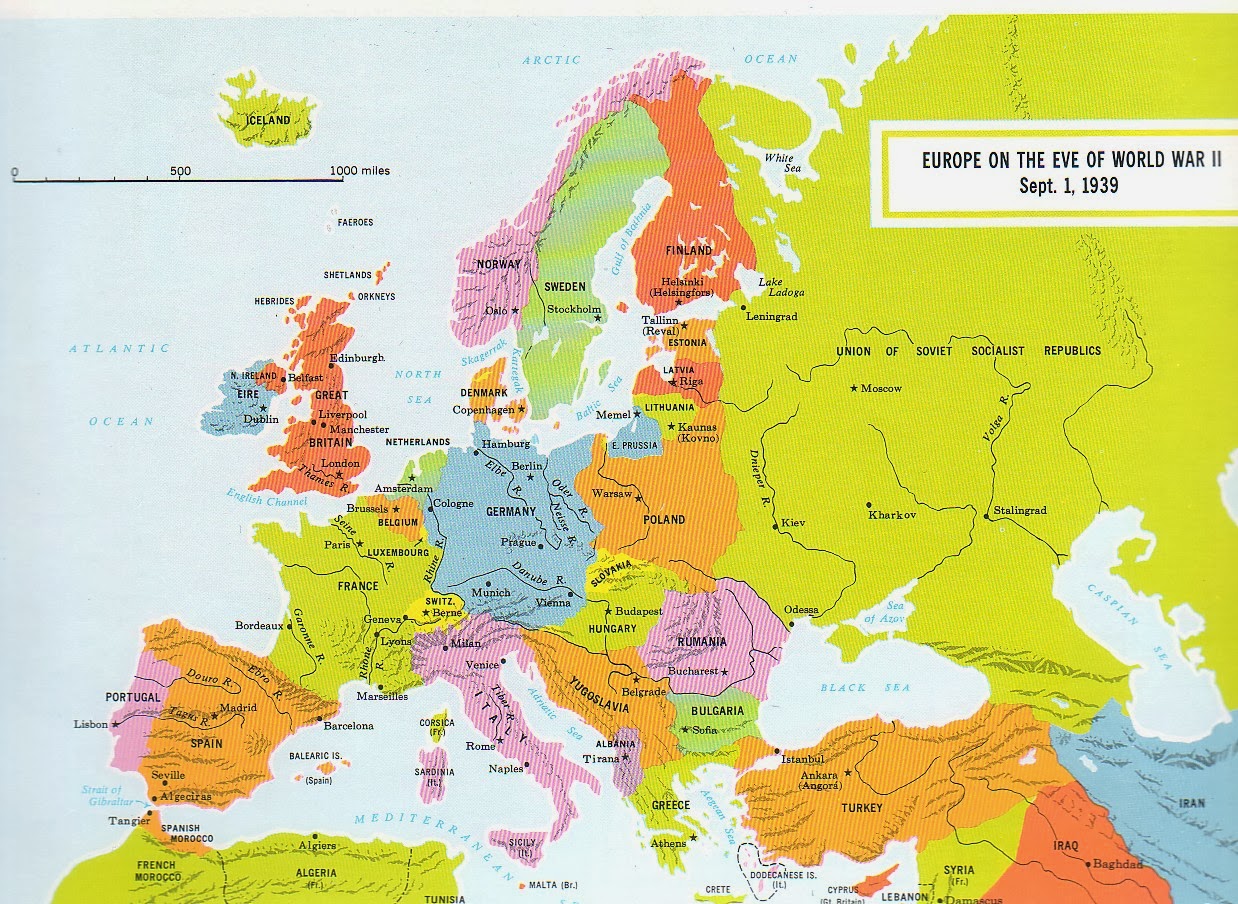 Europe Map Labeled Ww2