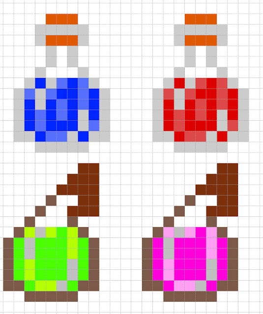 Minecraft Pixel Art Templates: Potions