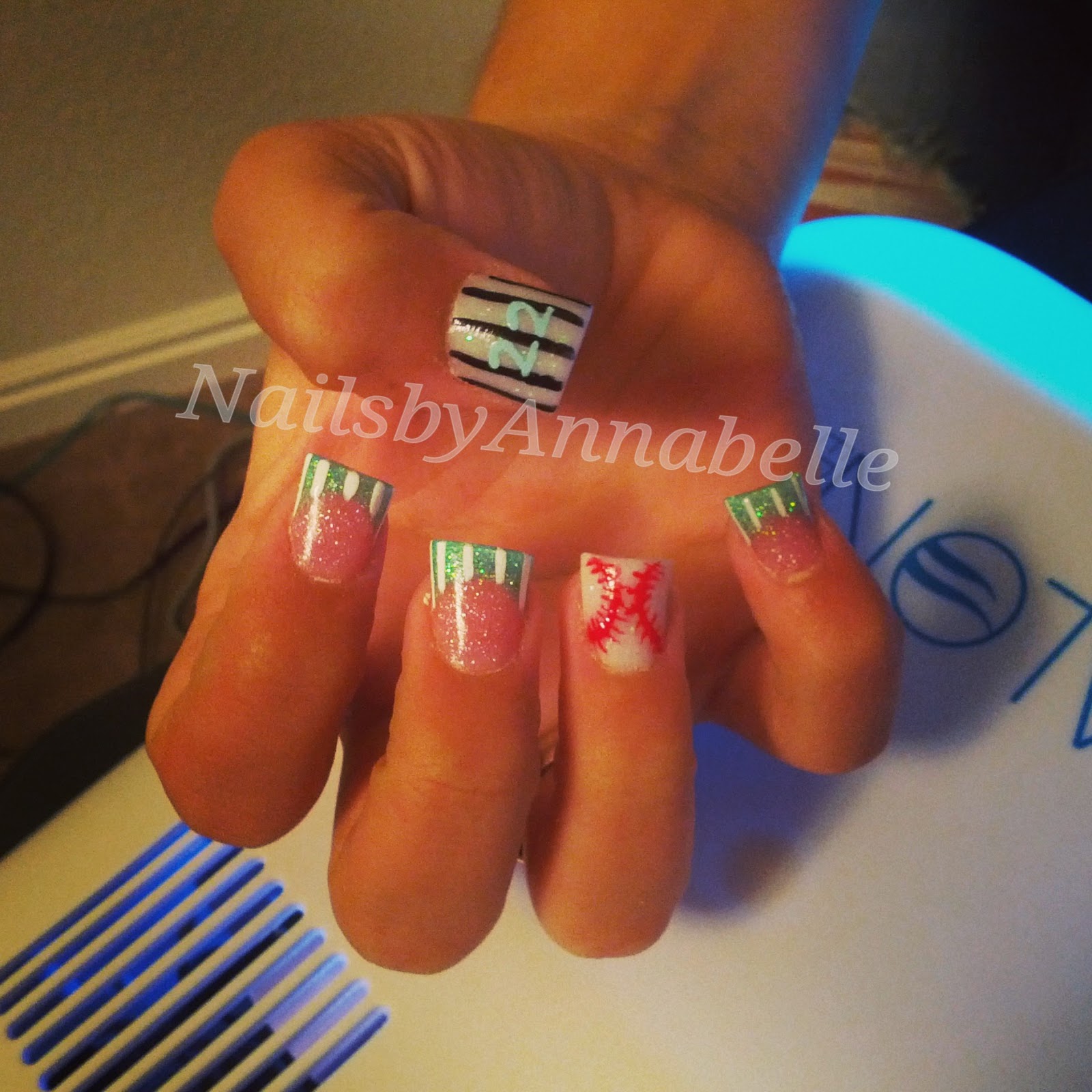 Nails, hair and beauty by Annabelle: Baseball/Softball nails!