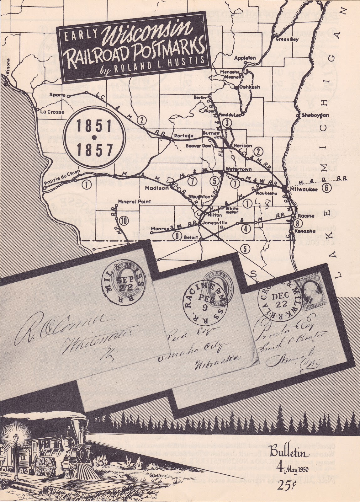 Toys and Stuff: TRAIN TIME: Early Wisconsin Rairoad Postmarks Pamphlet
