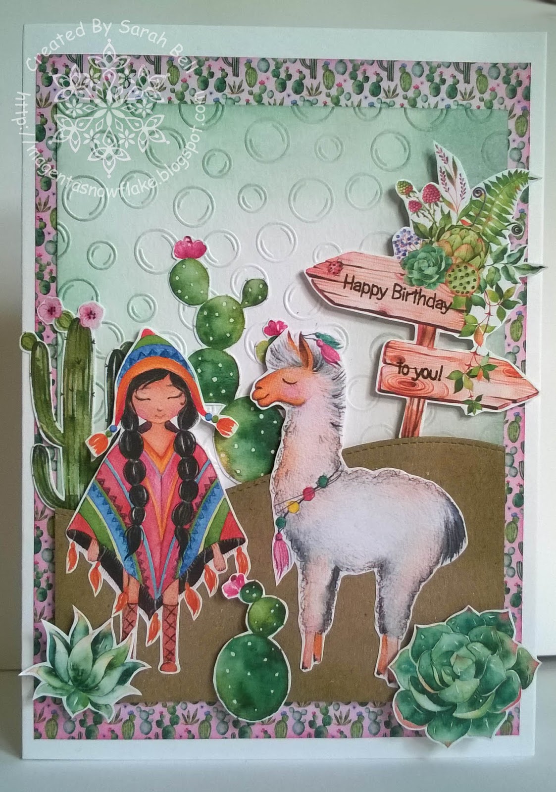 Magenta Snowflake Designs : A Cute Lama Card using Making Cards ...
