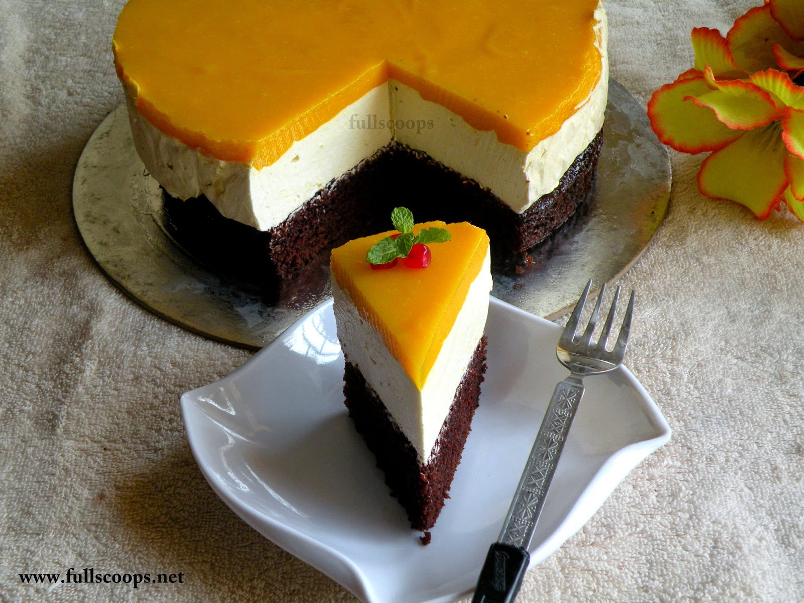 Eggless Mango Mousse Cake ~ Full Scoops - A food blog with easy,simple ...
