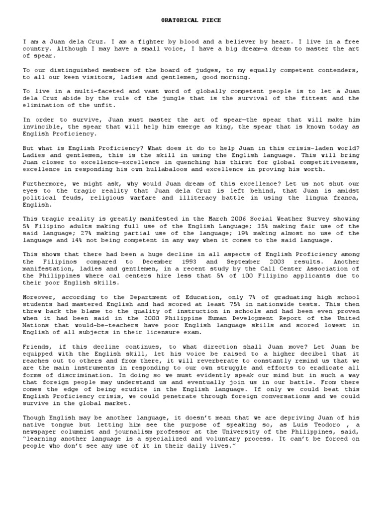 short declamation piece about life - philippin news collections