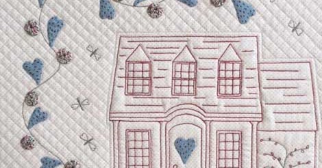 Fabadashery Longarm Quilting: Jill's Redwork Stitchery Applique Quilt