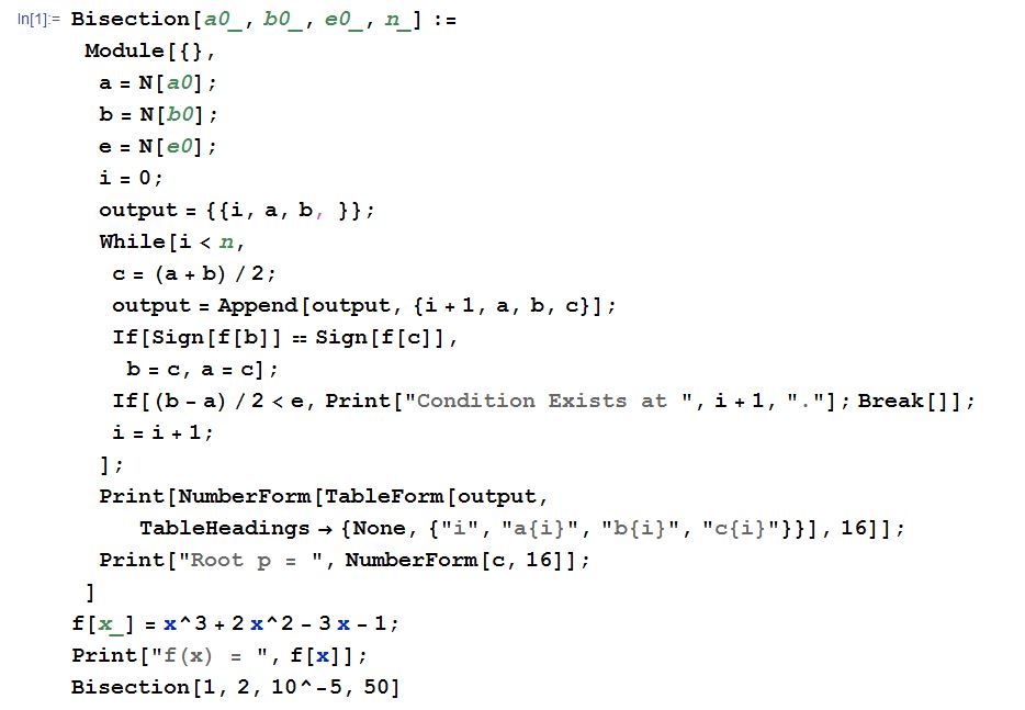 Brij Mohan Vatsal's Teaching: Numerical Analysis-Mathematica