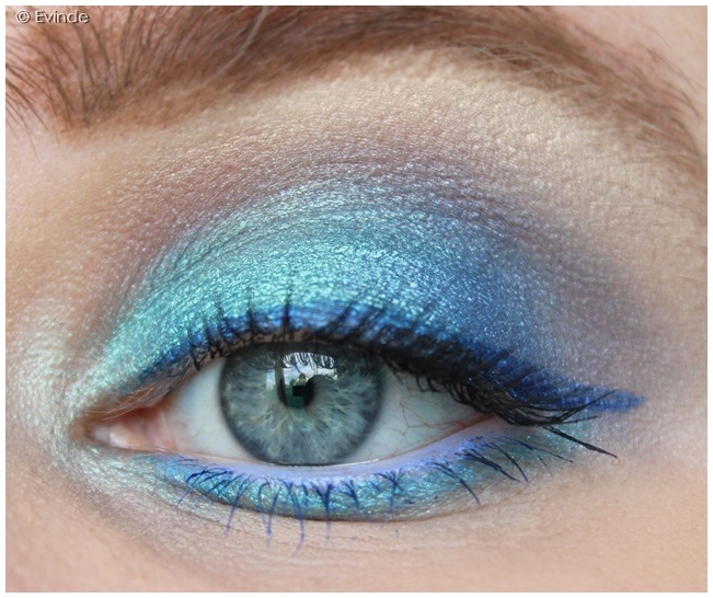End Of Summer Blues | Turquoise Eyes Using Barry M Pigments | Evinde's Blog