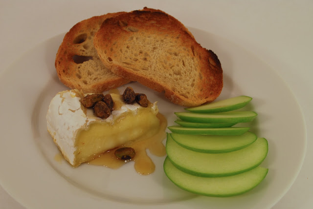 Another Stick of Butter: warm brie with honey and pistachios