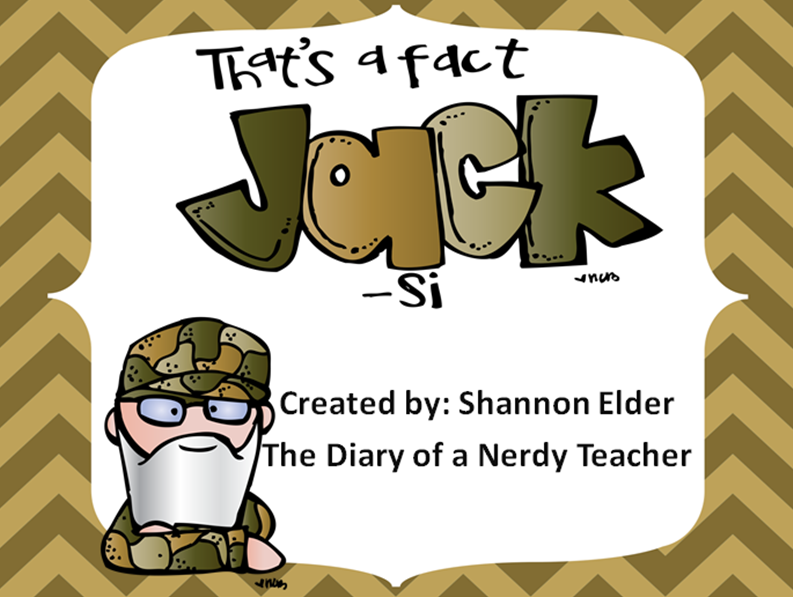 The Diary of a Nerdy Teacher: That's a Fact Jack! - Multiplication ...