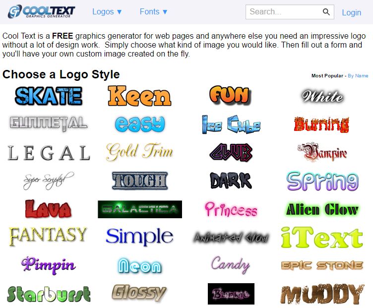 CoolText Graphic Generator: Δημιουργία εικονιδίων ~ Ιστολόγιο Πληροφορικής
