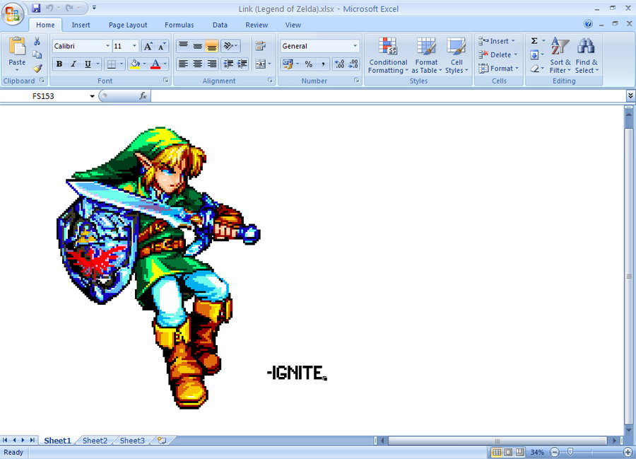 Adventure Graphics: Excelart o pixelart en Microsoft Excel