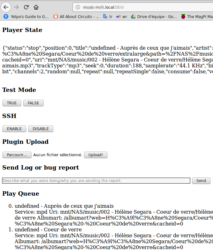 Volumio: Securité, page DEV, SSH et API volumio - MCHobby - Le Blog