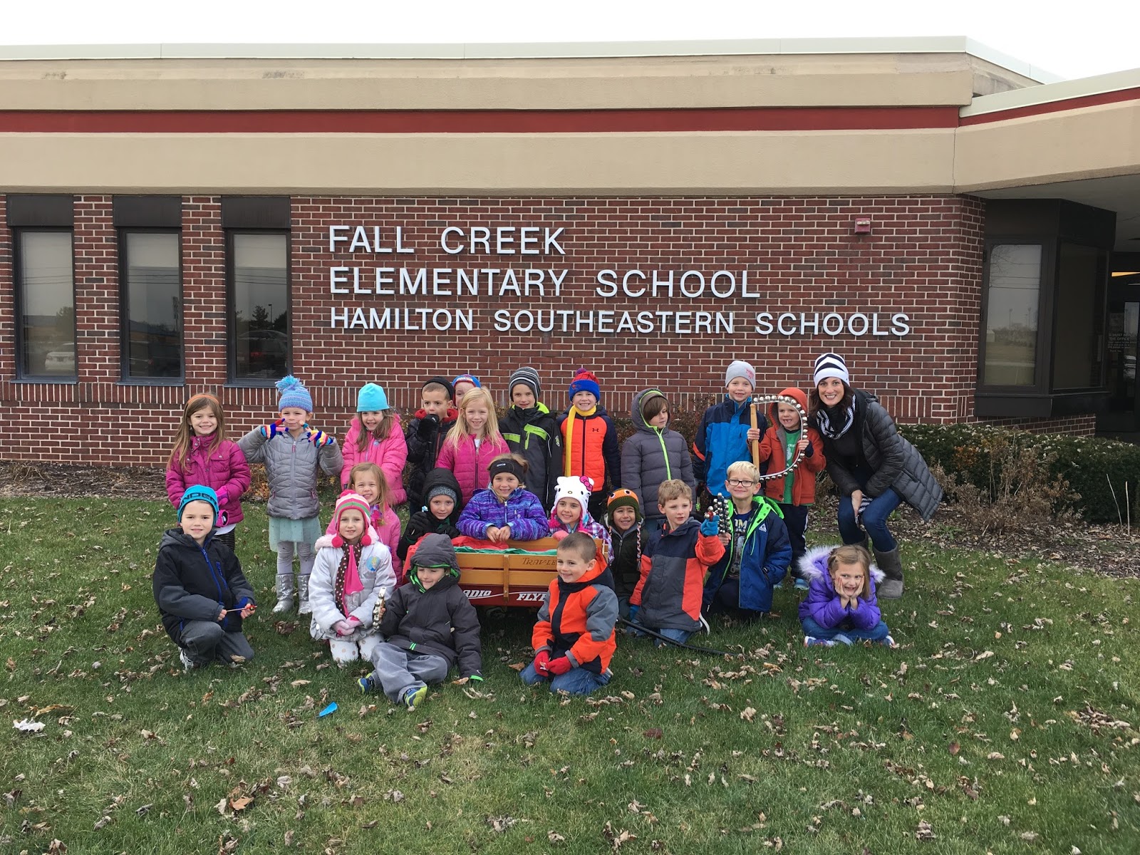 Duros and Thompson at Fall Creek Elementary...