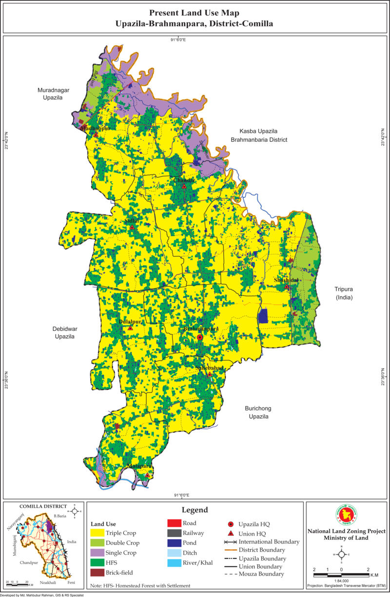 Mouza & Land Use Maps of Brahmanpara Upazila, Comilla, Bangladesh ...