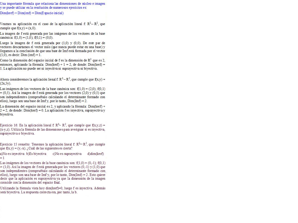 COMENTARIOS SOBRE ALGEBRA LINEAL: UNA FÓRMULA ÚTIL