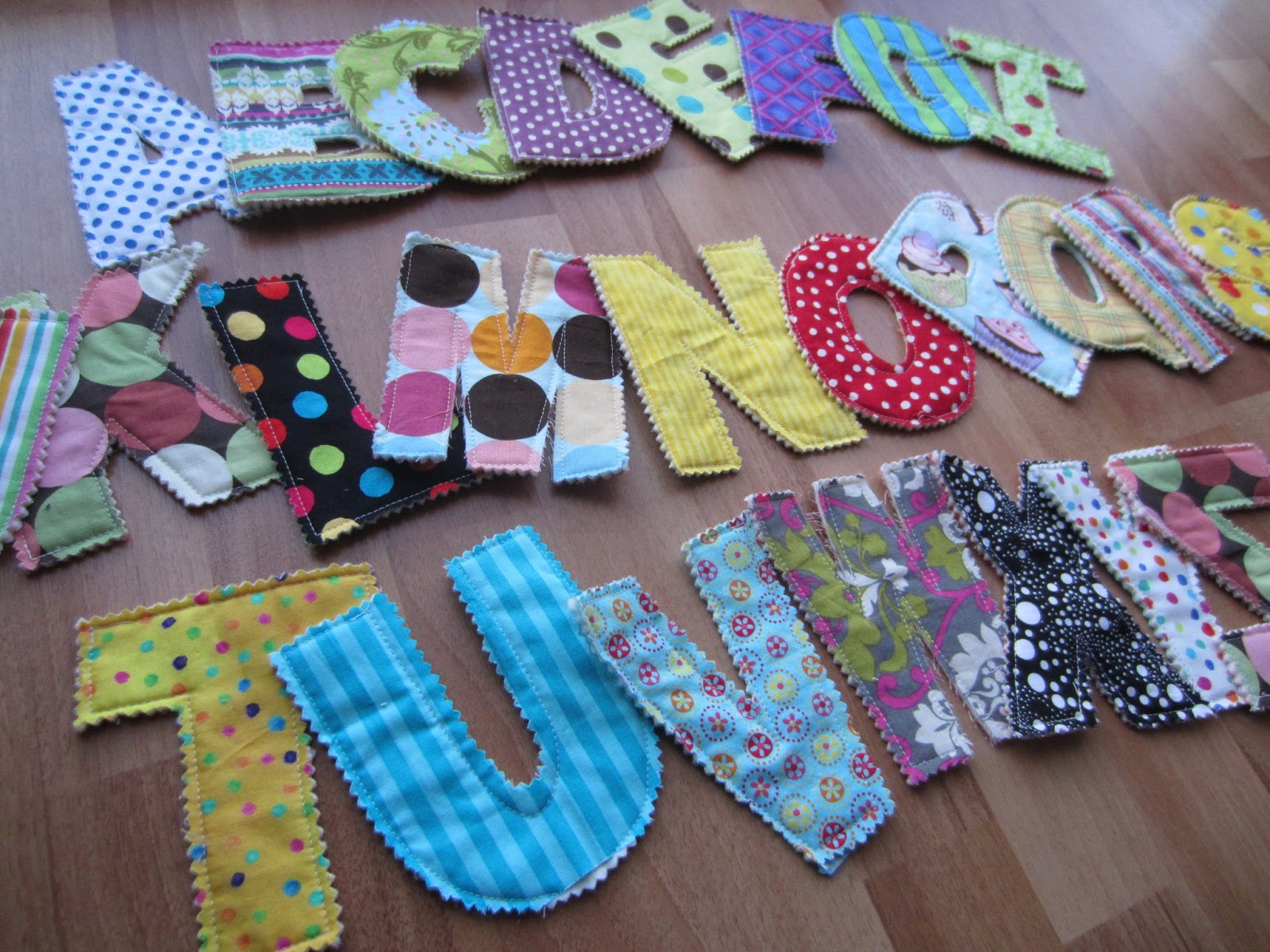 Life Is Just a Bowl of Cherrys: Fabric Letters