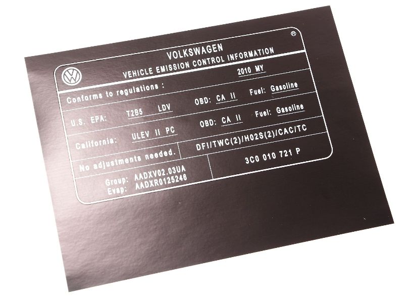 Replacement VIN (vehicle identification number) Stickers: 2018