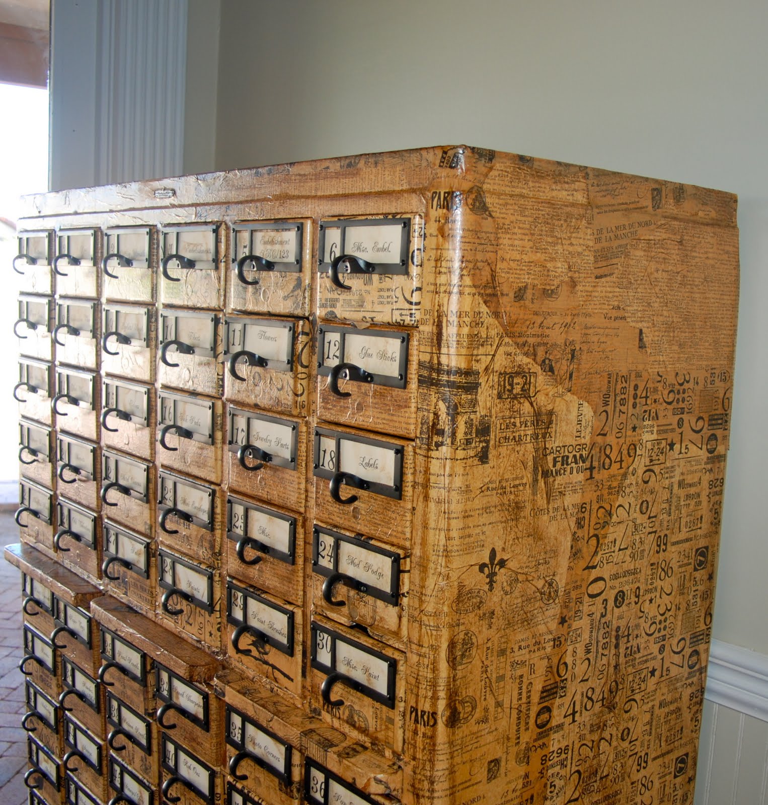 N Your Dreams: Card Catalog to Craft Cabinet Makeover