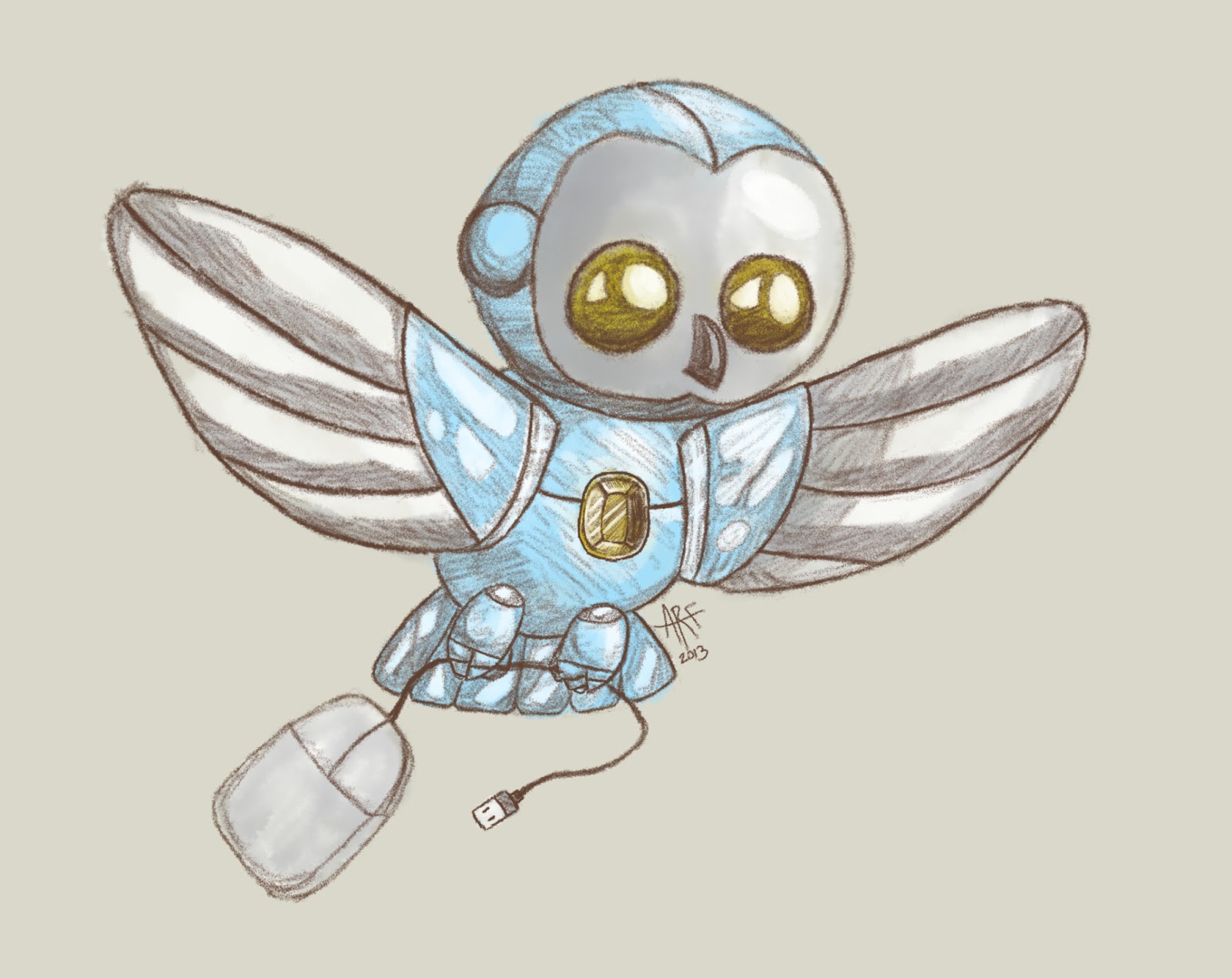 weasels go narf: Daily Draw: Robo Owl