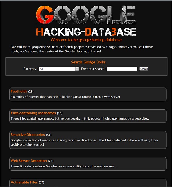Google hacking database - bpotravel