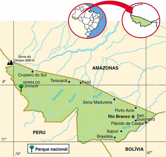 Mapa do Estado do Acre - Geografia Total™