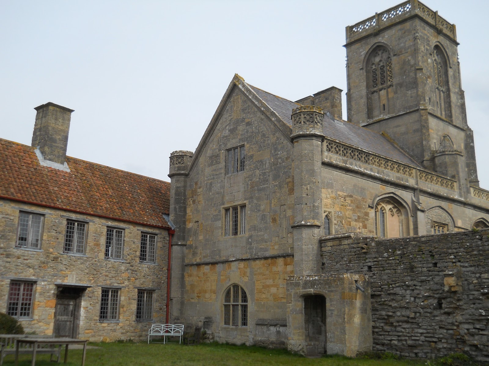 Woodspring Priory and Tithe Barn. A medieval monastery converted into a ...