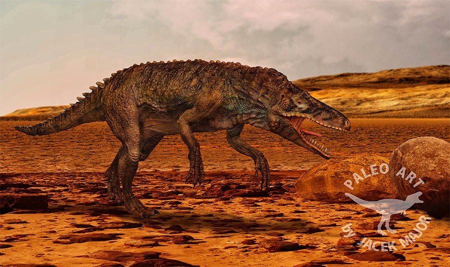 Fragment of a new scene at a waterhole - Smok & silesaurus . Work in ...