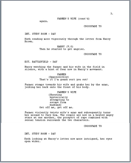 AS Film Studies : Harry Brown Screenplay