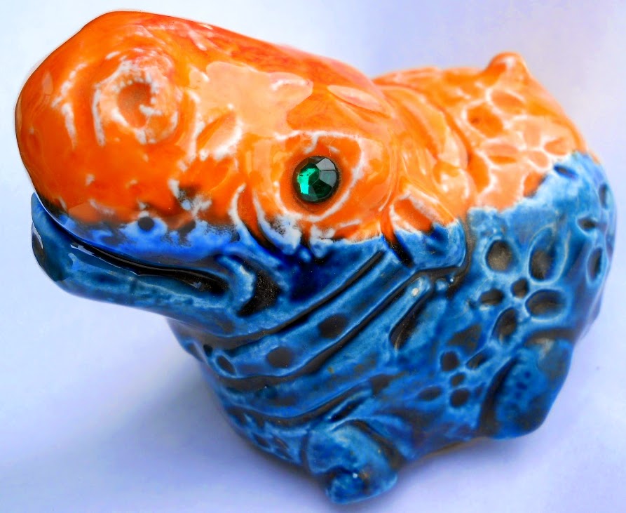 LauraGarnet: Lefton Pottery Hippo Figurine Paperweight #5555 Orange and ...