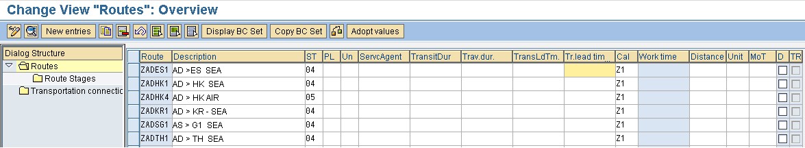SAP Tutorials: Route Determination Configuration