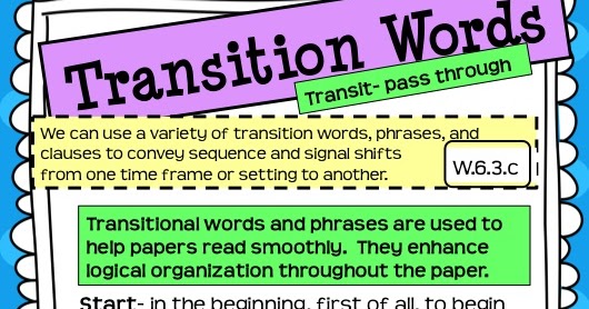 CMS Hurricane English: Transition Words and Dialogue Tags