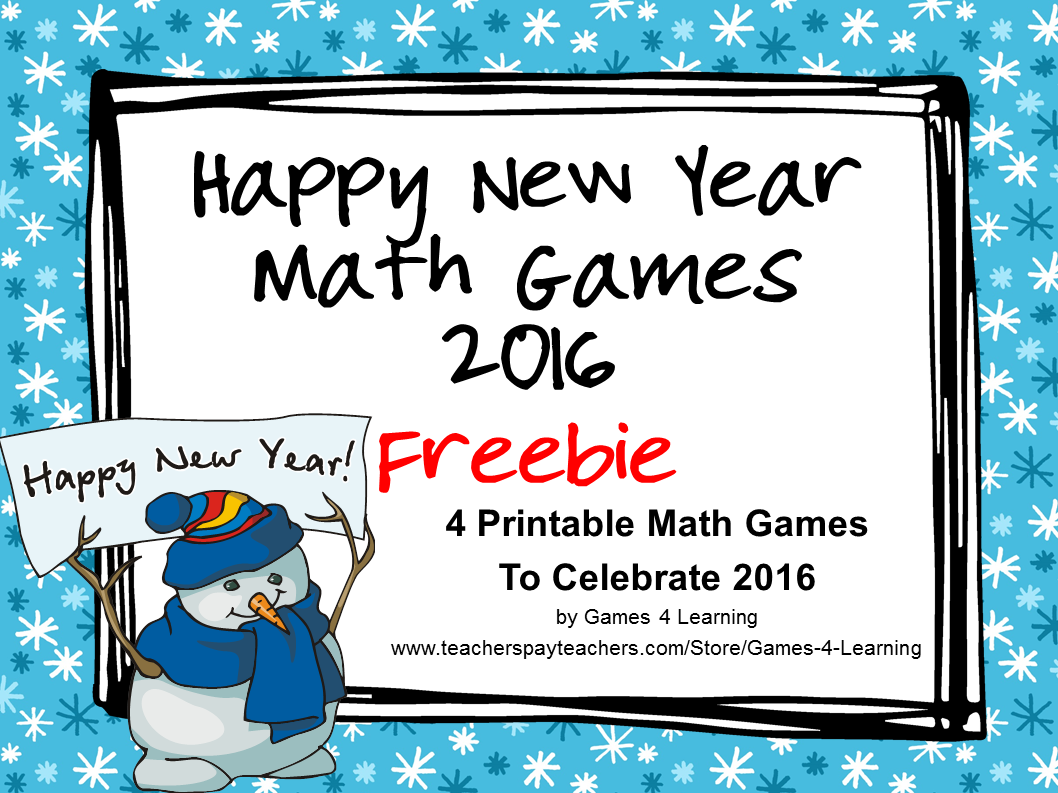 Fun Games 4 Learning: New Year Math Freebies, Ideas and More!