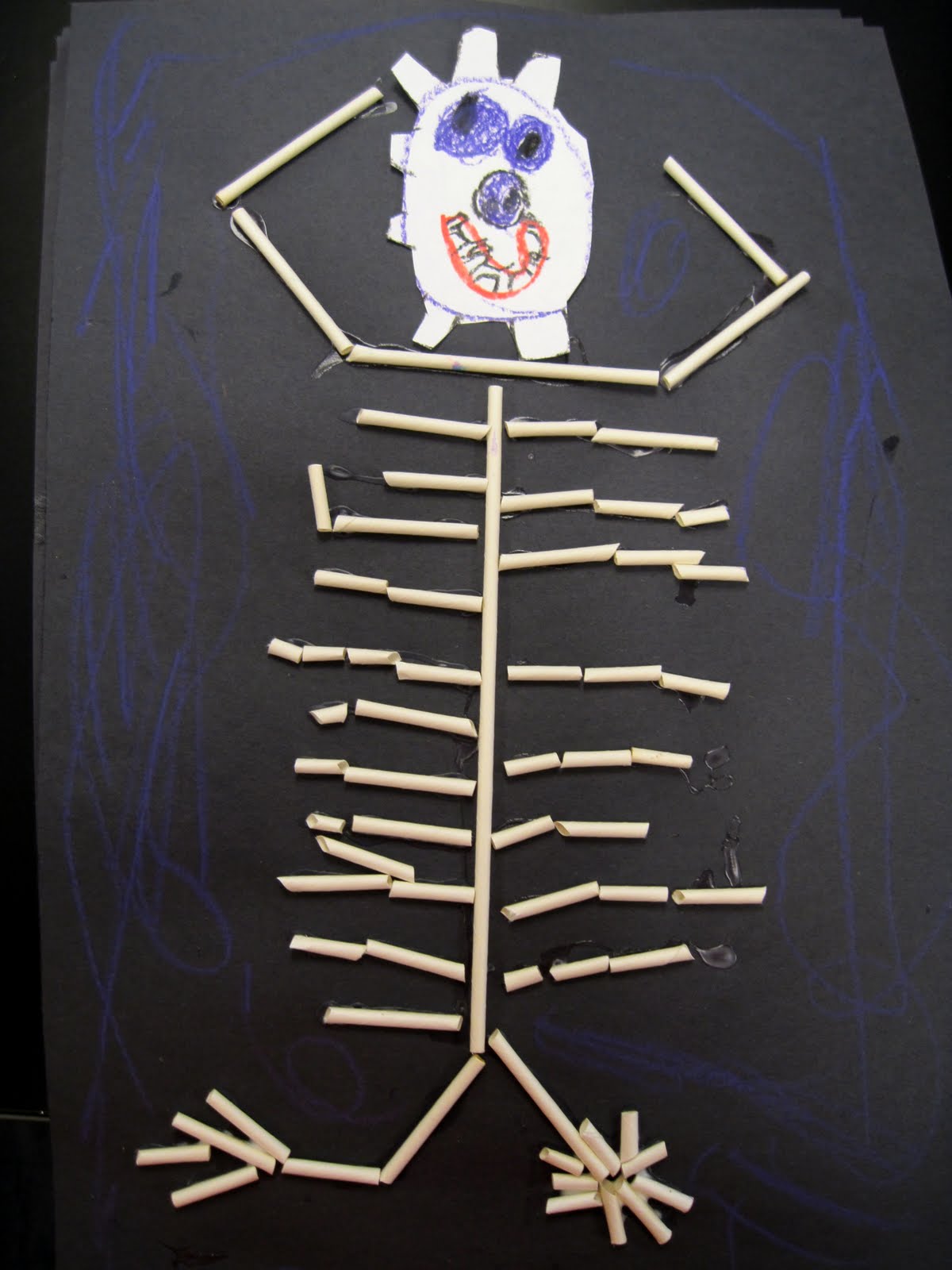 There's a Dragon in my Art Room: 1st grade skeletons