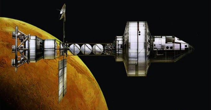 Spaceship in Mars orbit by Tim Flattery | human Mars