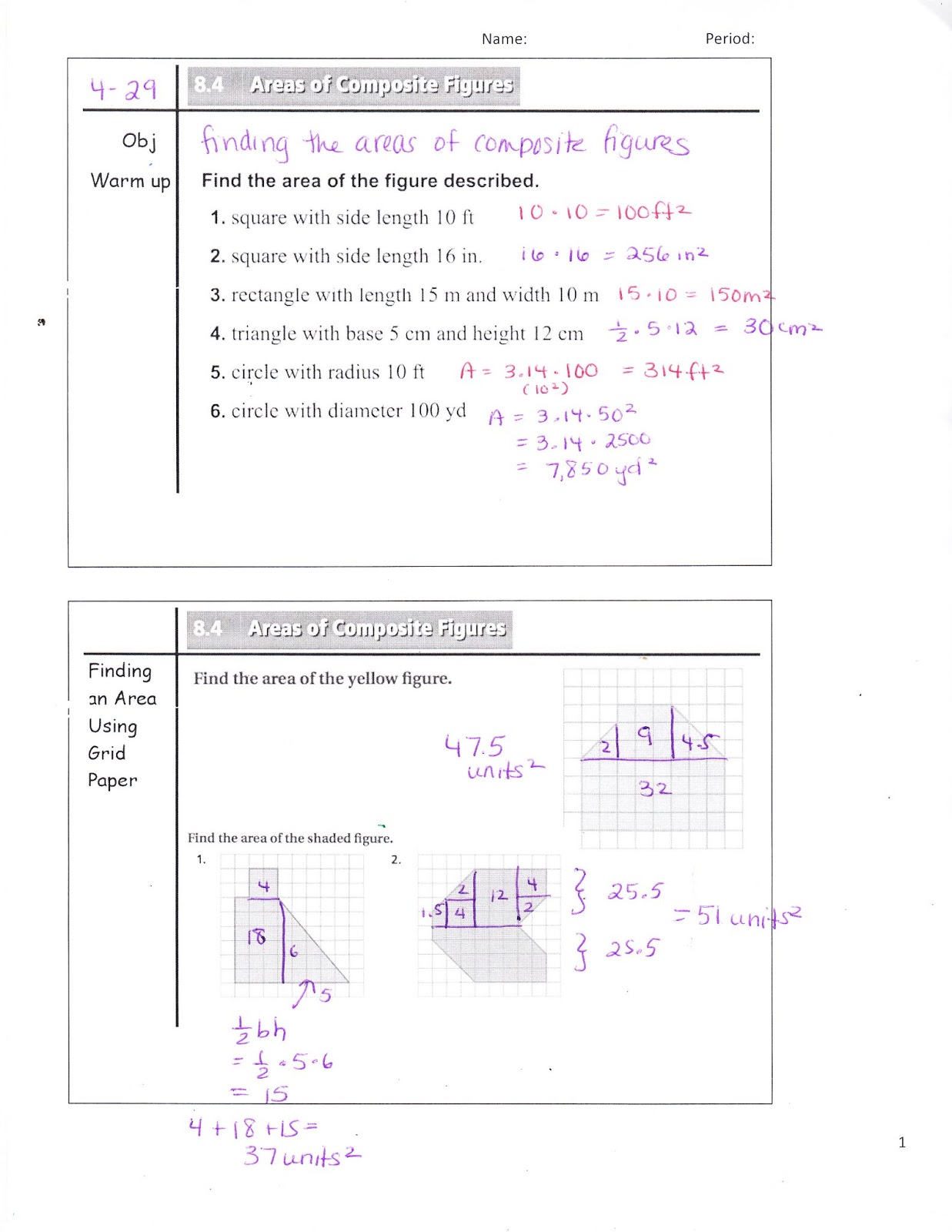 Ms. Jean's Classroom Blog: 8.4 Areas of Composite Figures