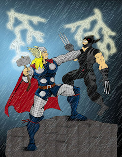 Top Mouse Art work: Thor vs Wolverine