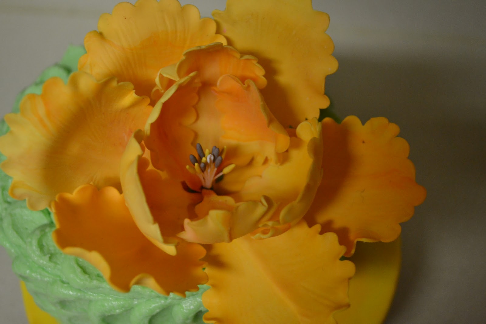 Cakes by Lala: Orange ruffle flower cake