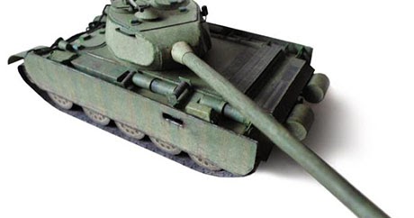 Soviet Union Medium Tank T-44-100 Paper Model | Paperized Crafts