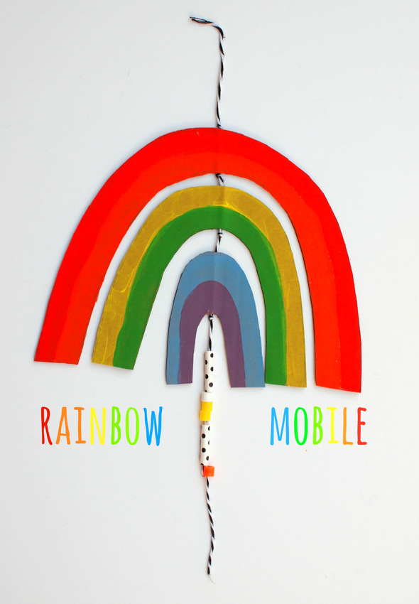 DIY Easy, Breezy Cardboard Rainbow Mobile (Template included) | Pink ...