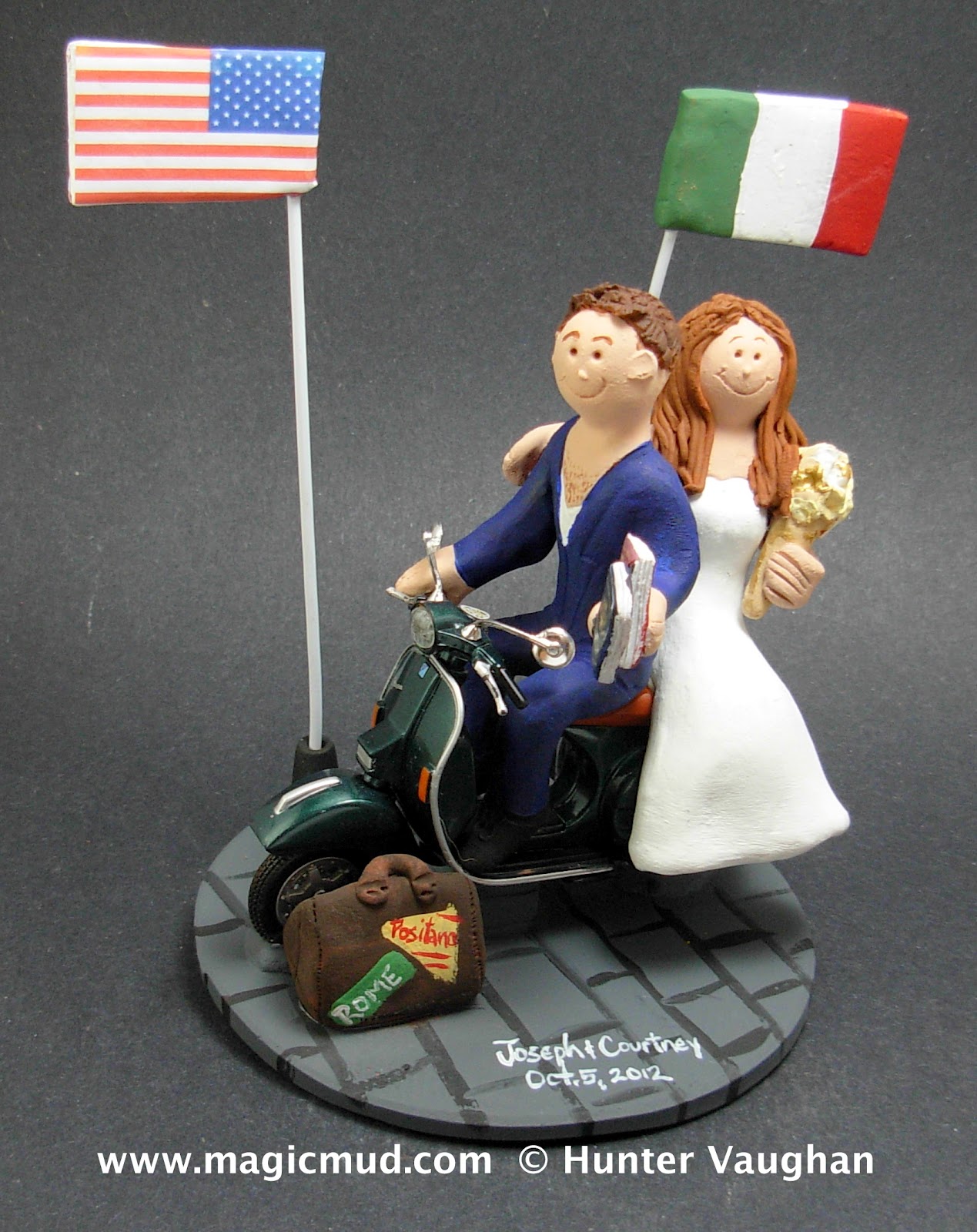 custom wedding cake toppers: Italian American Wedding Cake Topper