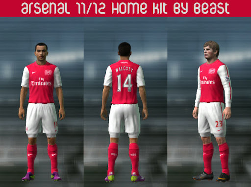 PES 2011 Arsenal 11/12 Home Kit by BeasT - PESEditing Patch - PES 2011 ...