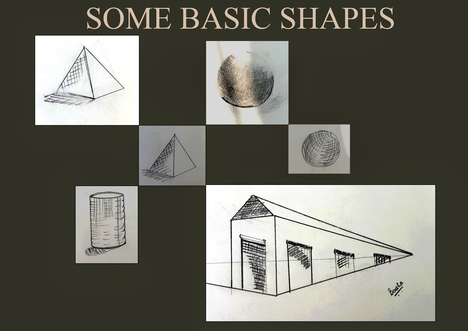 Barsha's painting: Pencil sketch: When I looked for some shapes...