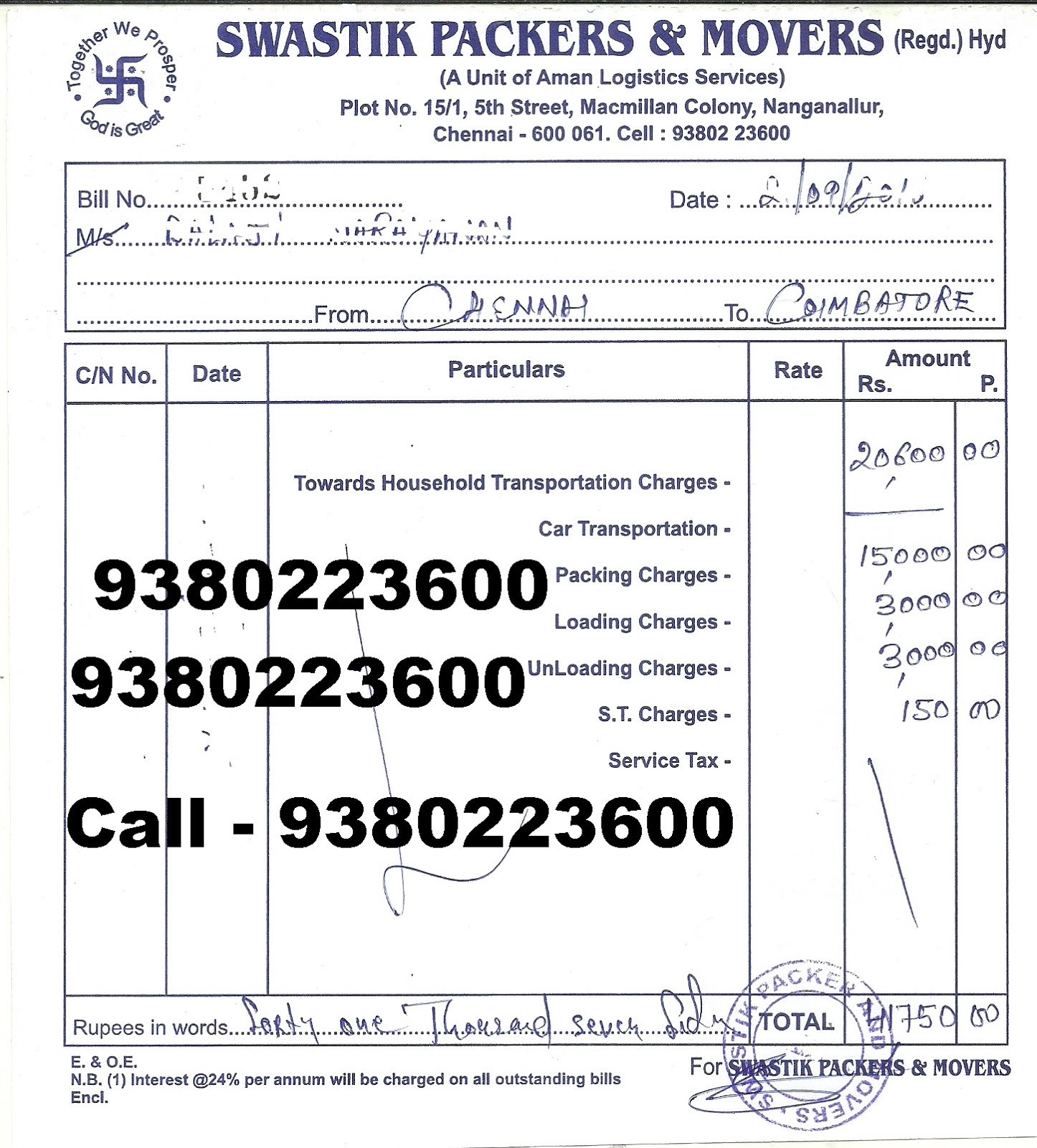 100% 9380223600 ORIGINAL GST Packers Movers Bill For Claim Chennai ... 100% 9380223600 ORIGINAL GST Packers Movers Bill For Claim Chennai ...