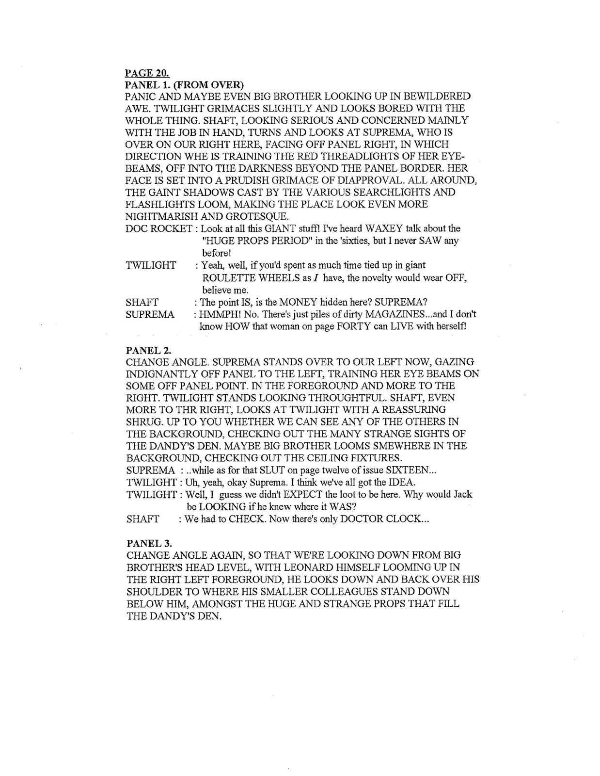 Alan Moore's Forgotten Awesome: Youngblood #3 script