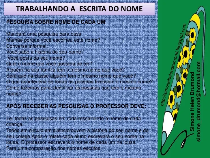 Trabalhando a Escrita do Nome.