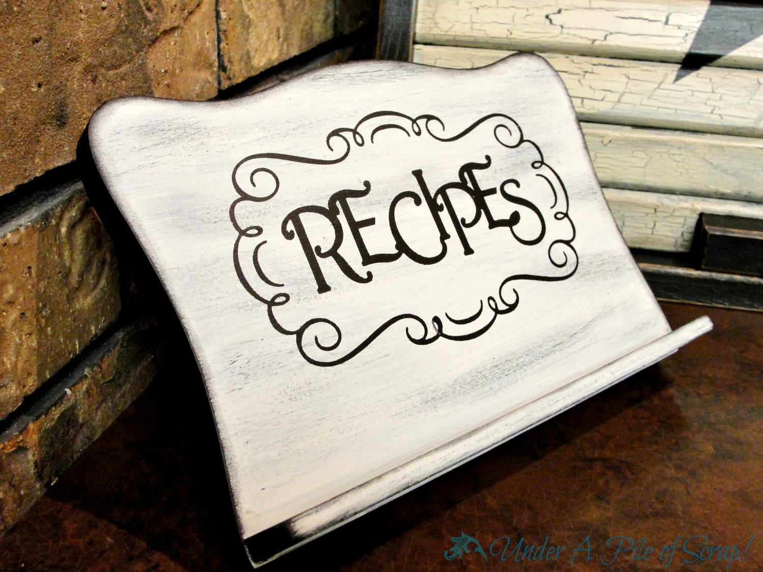 Under A Pile of Scrap!: Recipe Card or Book Holder