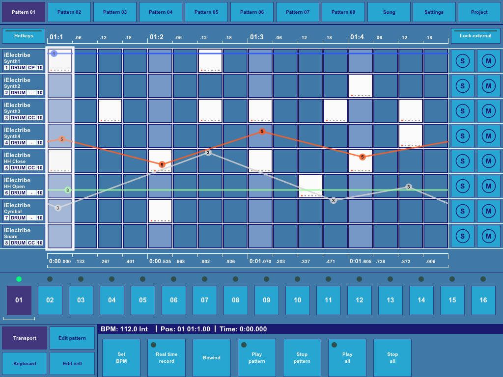MIDI Pattern Sequencer: Colors of sequencer