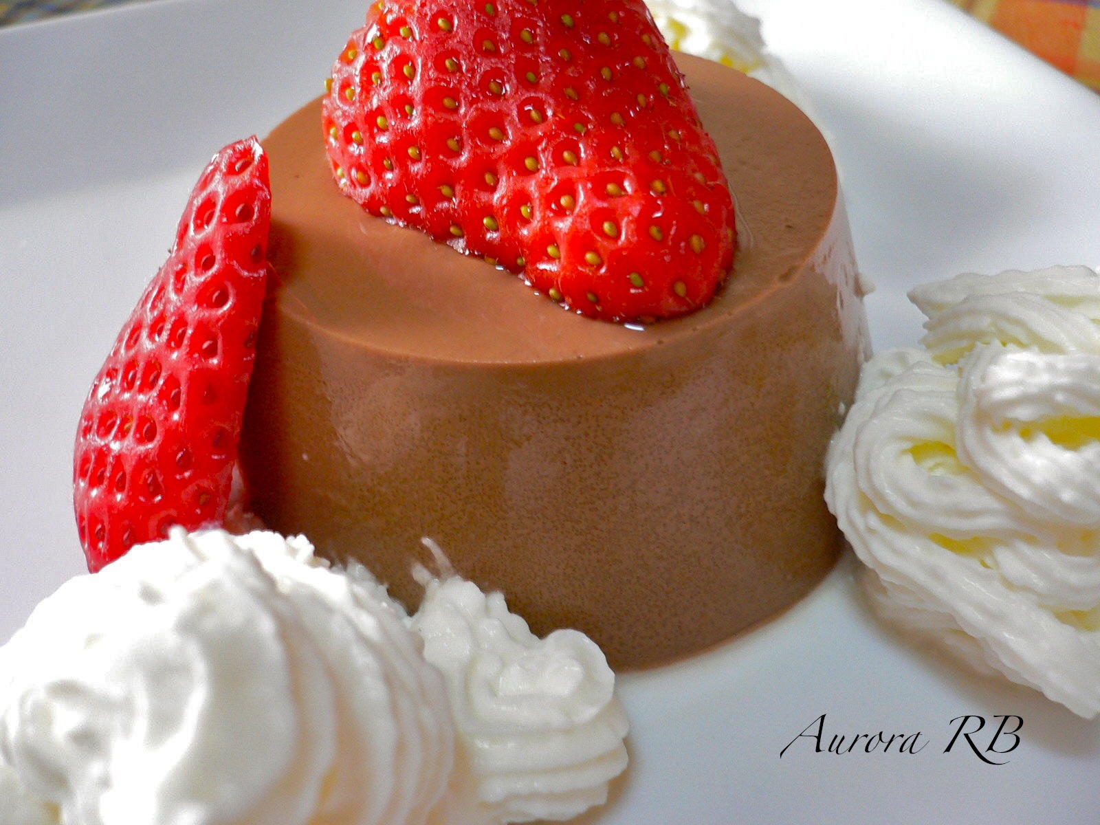 Las recetas de Aurora: Flan de chocolate con fresas